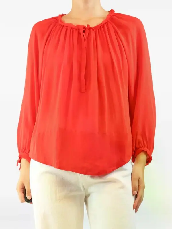 Emilio Pucci Sheer Silk Blouse - Red