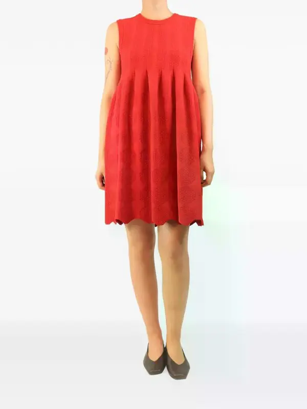 Alaïa Scalloped-edge Sleeveless Dress - Red