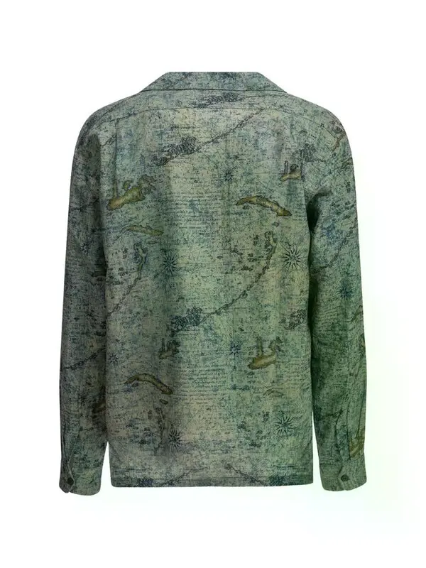 Kapital Key West Map-print Linen Shirt