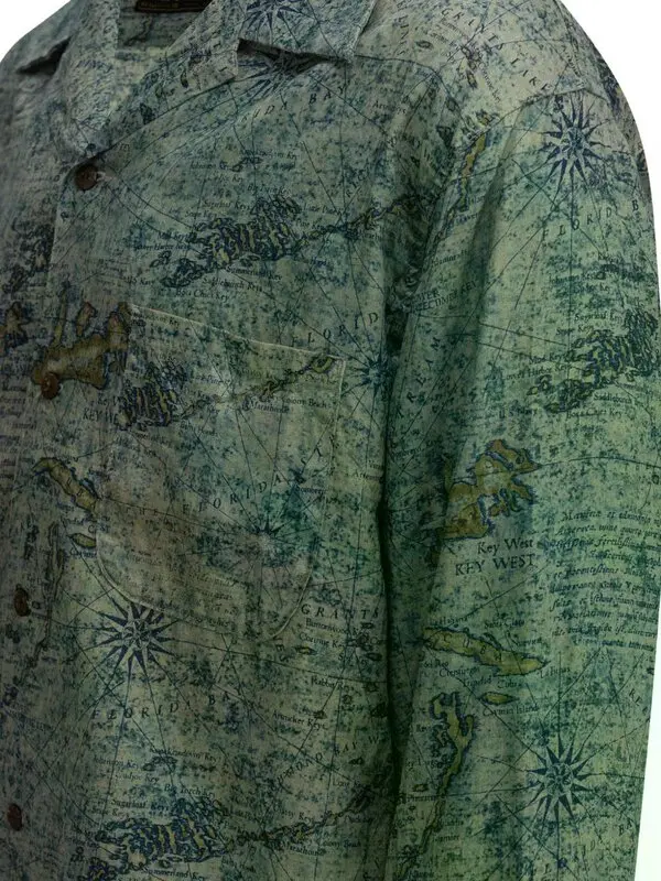 Kapital Key West Map-print Linen Shirt