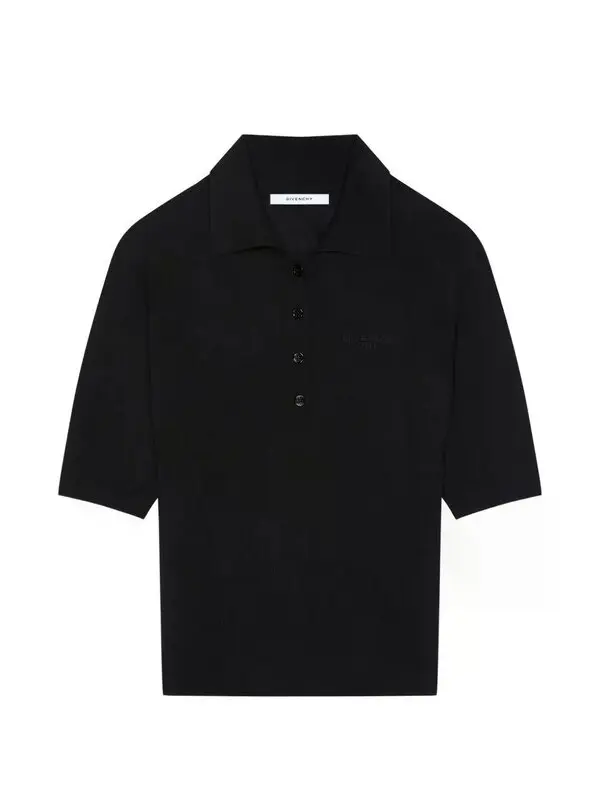 Givenchy Cropped Polo In Second Skin Effect Knit