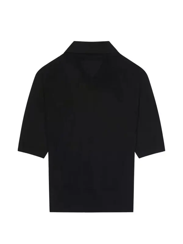 Givenchy Cropped Polo In Second Skin Effect Knit