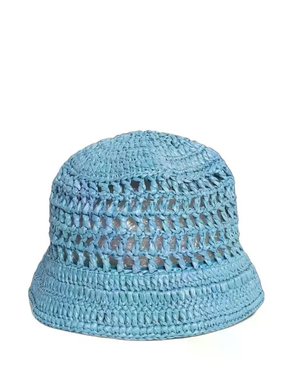 Prada Embroidered Crochet Bucket Hat