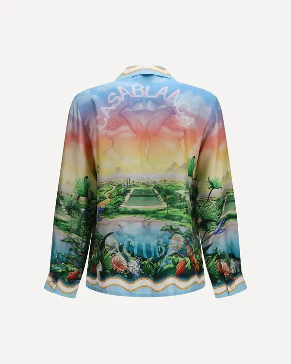 Casablanca Tenni Club Printed Ilk Twill Hirt