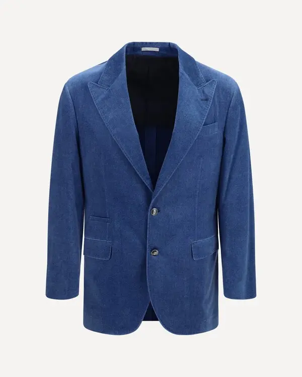 Brunello Cucinelli Denim-effect Tailored Blazer - Blue