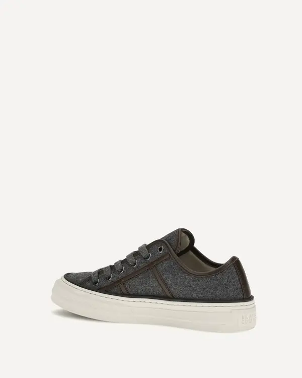 Brunello Cucinelli Suede Sneakers With Shiny Tab