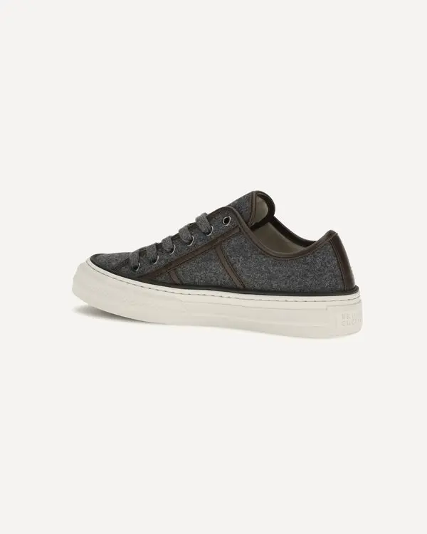 Brunello Cucinelli Suede Sneakers With Shiny Tab
