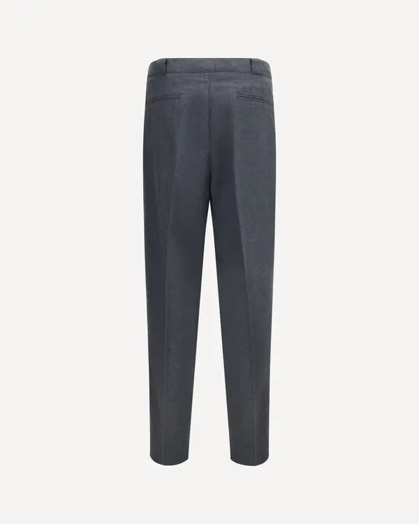 Brunello Cucinelli Virgin Wool, Cotton And Silk Mouliné Canvas Pleated Pants