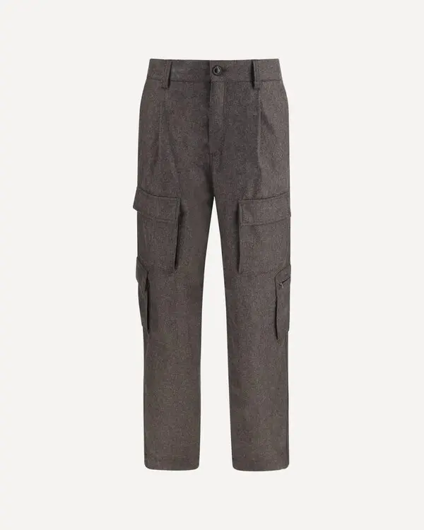 Brunello Cucinelli Virgin Wool Flannel Cargo Pants