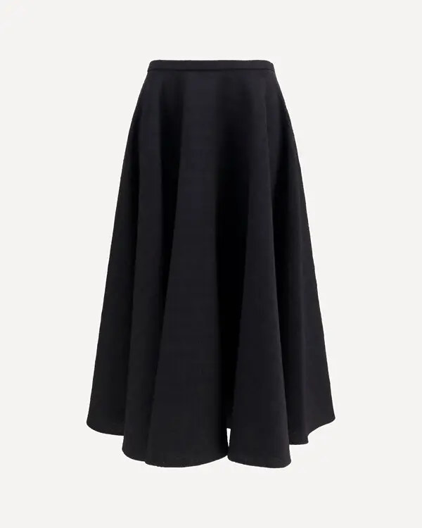 LARDINI Virgin Wool Ruffled Midi Skirt