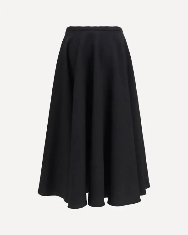 LARDINI Virgin Wool Ruffled Midi Skirt