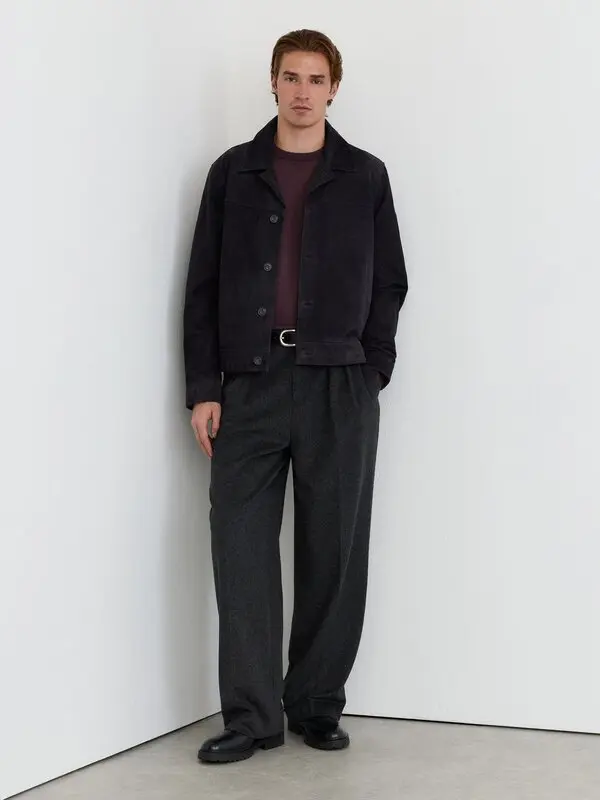 REISS Taylore Suede Revere-collar Jacket