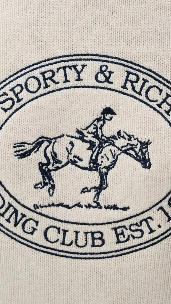 Sporty & Rich Riding Club Knitted Boxy Wool Sweater