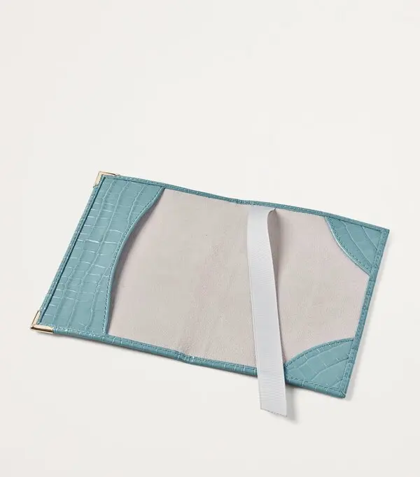 ASPINAL OF LONDON Leather Passport Cover - Blue