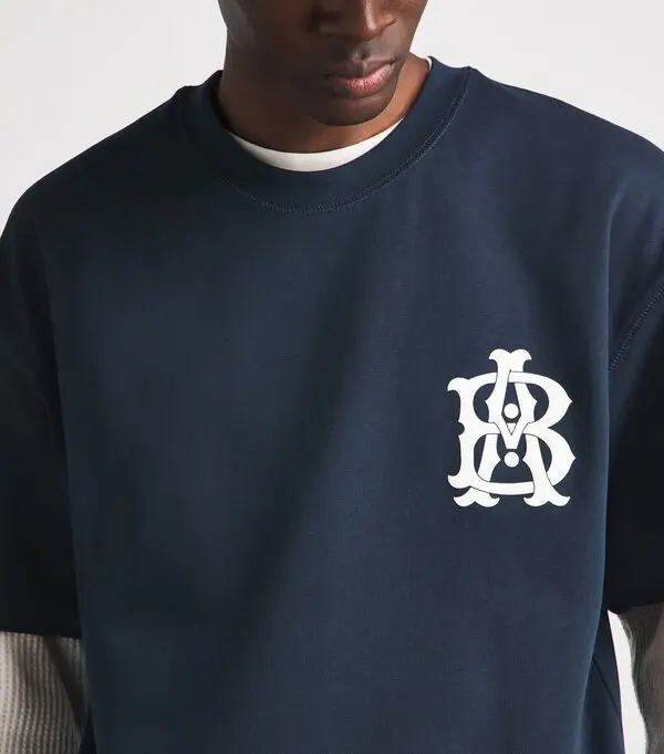 ABOUT:BLANK Oversized Monogram T-shirt - Navy
