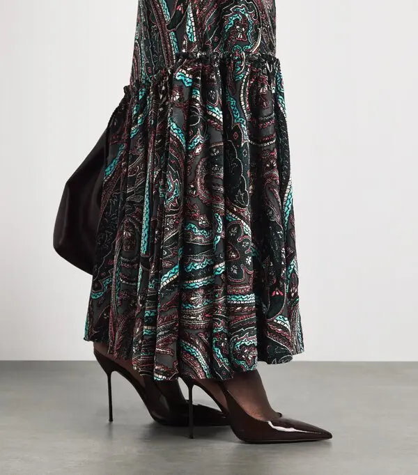 Etro Appliqué-mesh Maxi Dress