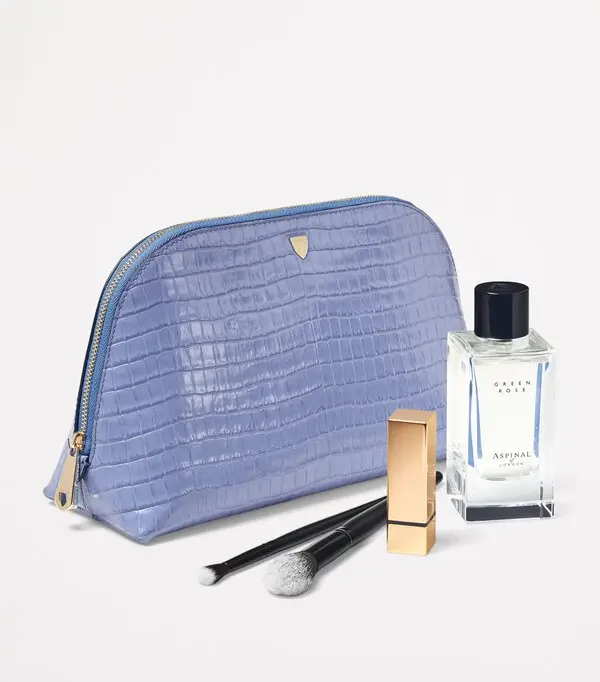 ASPINAL OF LONDON Croc-embossed Leather Classic Wash Bag