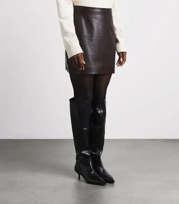 Wolford Croc-effect Faux-leather Mini Skirt