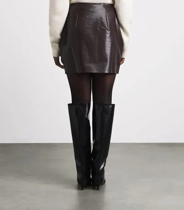 Wolford Croc-effect Faux-leather Mini Skirt