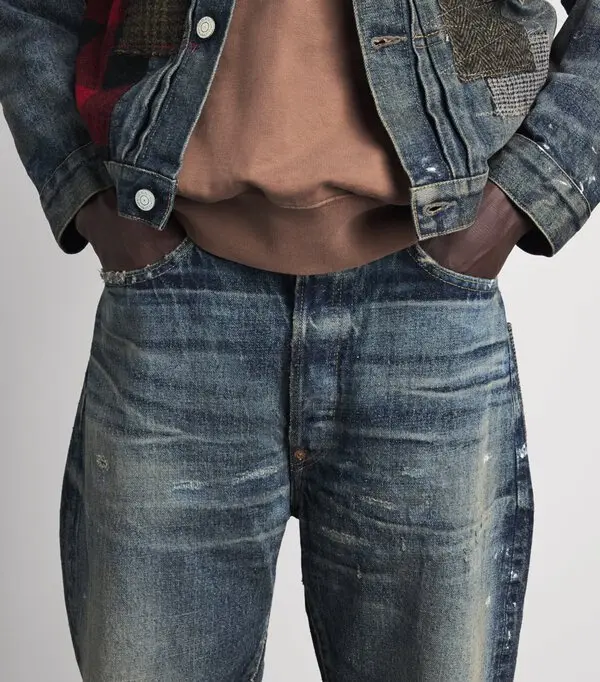 Junya Watanabe Distressed Patchwork Straight Jeans
