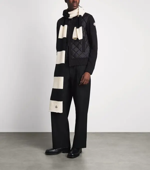 Moncler Virgin Wool Padded Quilted Cardigan