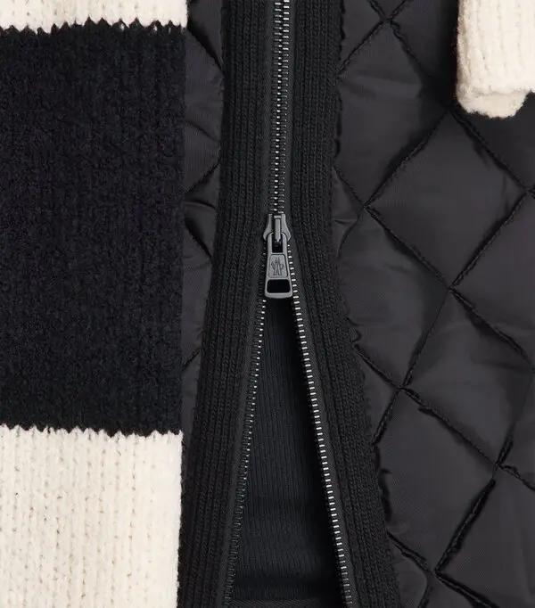 Moncler Virgin Wool Padded Quilted Cardigan