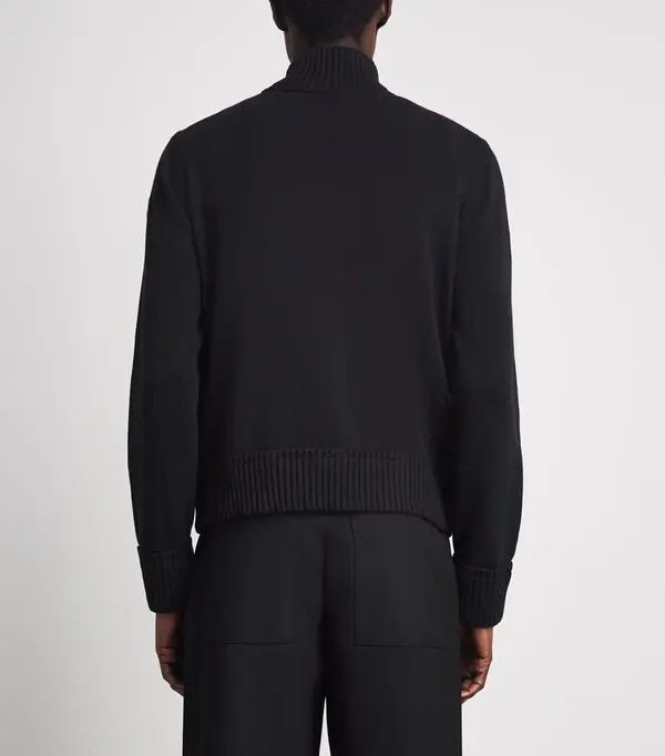 Moncler Virgin Wool Padded Quilted Cardigan