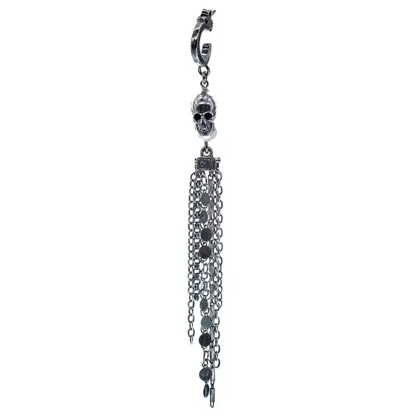 GEM KINGDOM Skull & Chain Single Earring