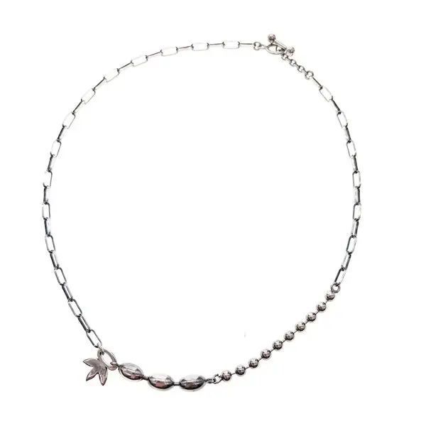GEM KINGDOM Leaf And Asymmetric Necklace