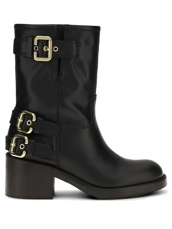 Chloé Stivaletti Dakota In Pelle Semi Lucida - Black