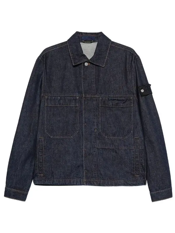 Stone Island Denim Collection: Coach Jacket Con Bottoni - Blue