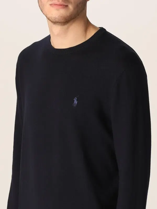 Polo Ralph Lauren Basic Knit With Embroidered Logo - Blue