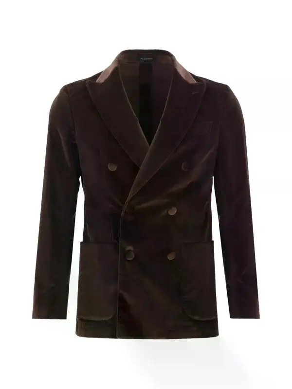 Al Duca D'aosta Double-breasted Velvet Blazer - Brown
