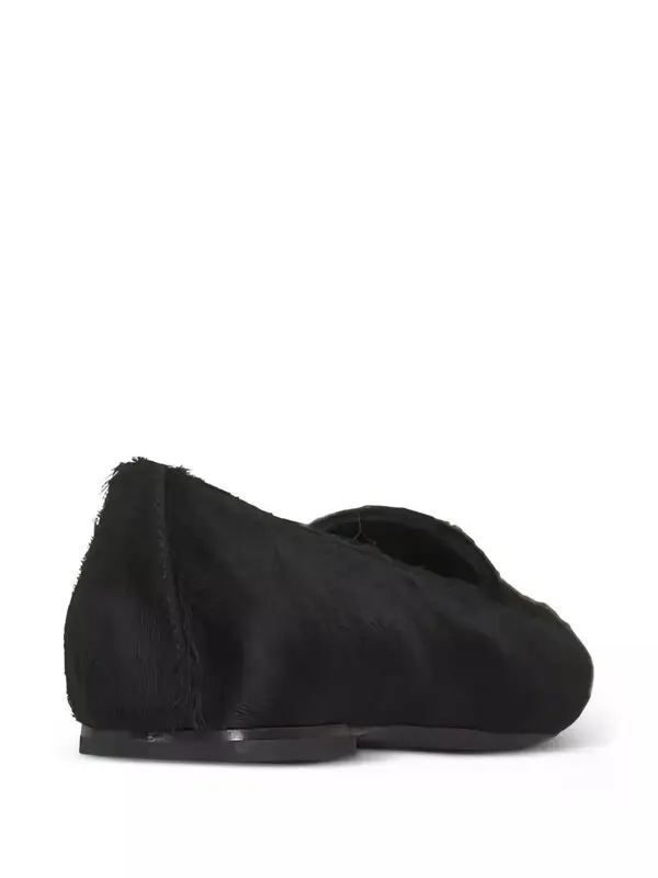 Agl Pony-skin Effect Square-toe Loafers - Black