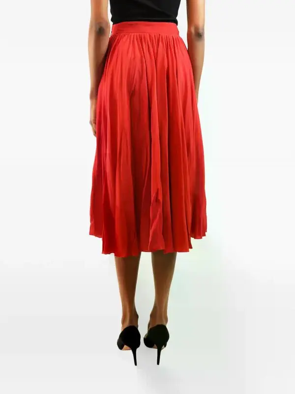 Gucci Pleated Silk Midi Skirt