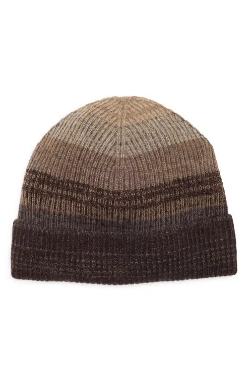 Nordstrom Marled Wool Blend Beanie - Brown Multi