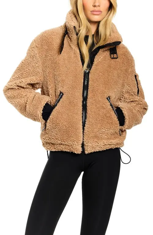 Sam. Denver Faux Fur Jacket With Leather Trim