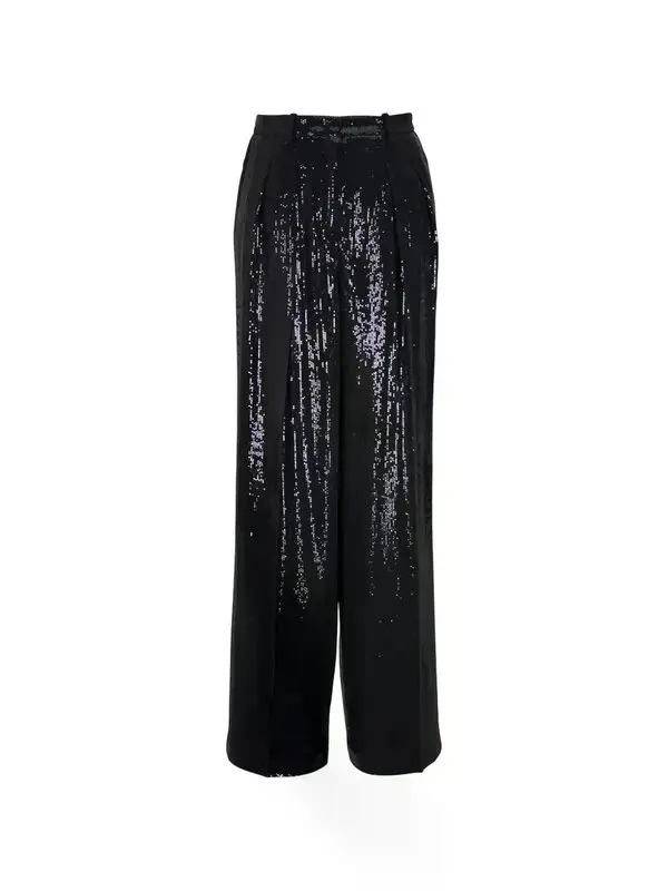 Michael Kors Sequined Crepe Sablé Wide-leg Trousers - Black