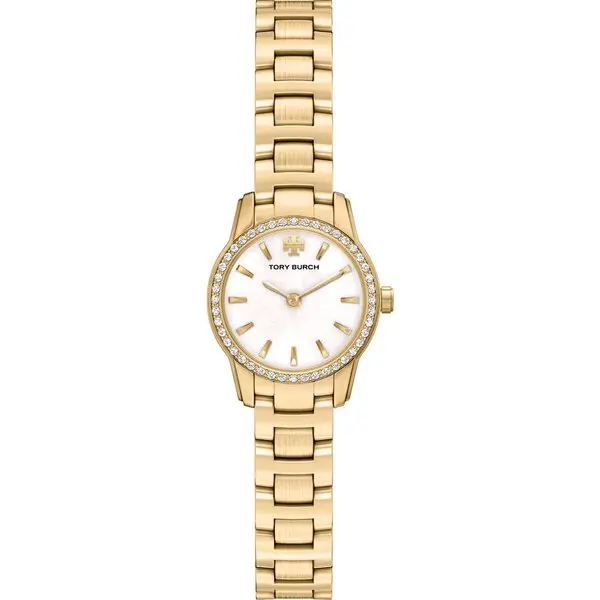 Tory Burch Mini Miller Pave Bracelet Watch - Gold