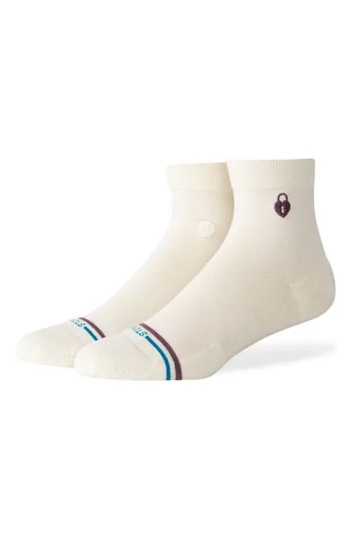 Stance Lock & Key Cotton Blend Quarter Socks - Canvas