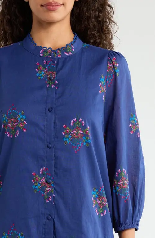 SUGARLIPS Yamila Floral Ruffle Drop Waist Cotton Minidress