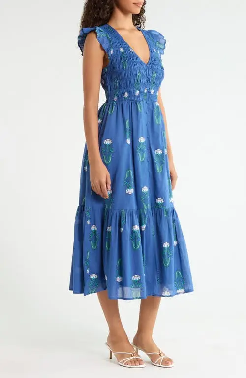 SUGARLIPS Angie Floral Cotton Midi Dress