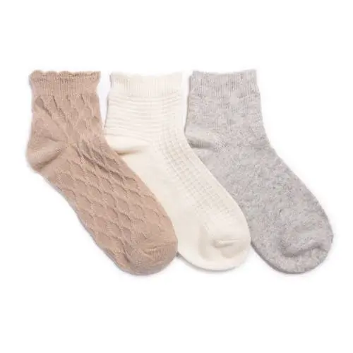 MUK LUKS 3 Pair Pack Mini Crew Wool Blend Socks - Neutral