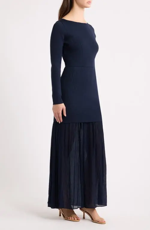 Line & Dot Gemma Mixed Media Maxi Dress