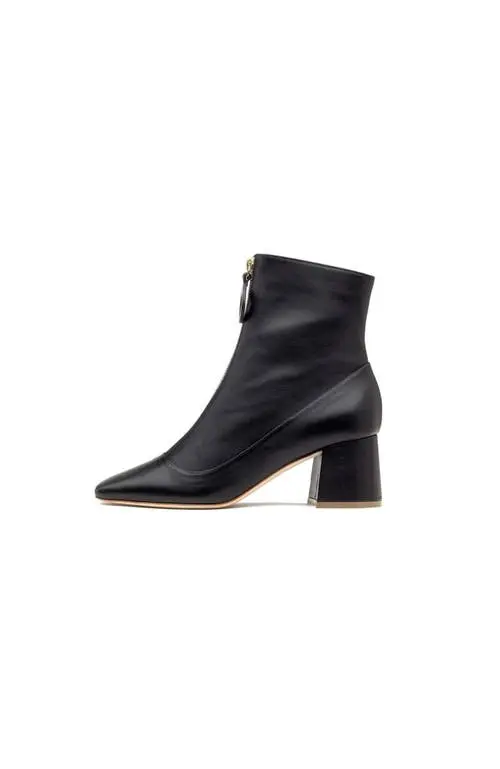 Rupert Sanderson Carlow Leather Zip Front Ankle Boots - Black