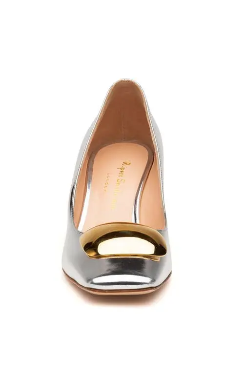 Rupert Sanderson Naxos Chrome Pebble Pump - Silver