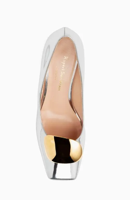 Rupert Sanderson Naxos Chrome Pebble Pump - Silver