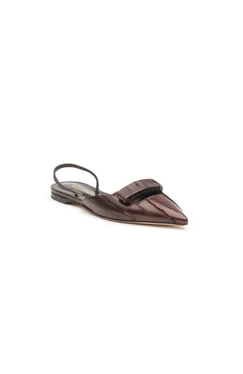 Rupert Sanderson Rapallo Eel Pointed Toe Slingback Shoe - Bark