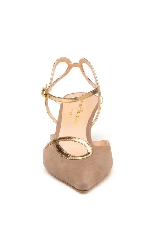 Rupert Sanderson Lunar Suede Metallic Pointed Toe Shoes
