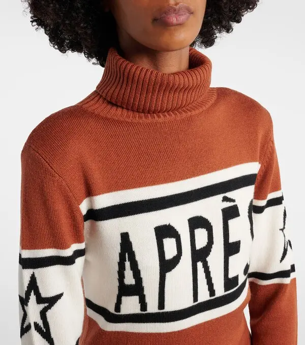 Perfect Moment Schild Intarsia Wool Turtleneck Sweater